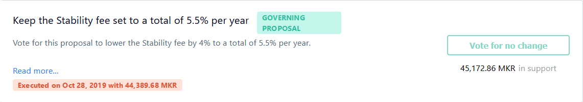 DeFi Update - MakerDAO's DAI Loans' Stability Fee Slashed by Over 40% by a Whale Voter