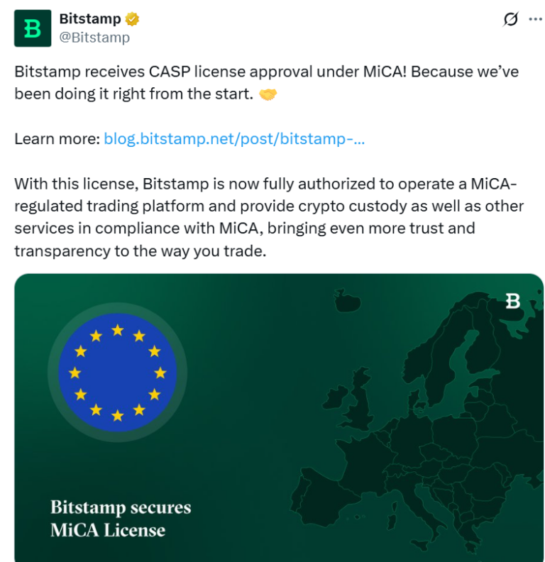 Bitstamp Secures Key MiCA License | CoinGape