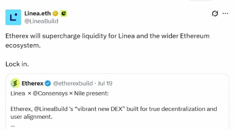 Consensys and Linea Introduce New DEX Etherex, Launch on July 28